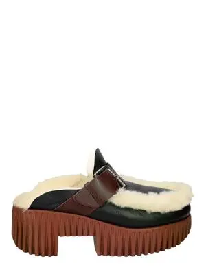 4CCCCEES 60mm Buckle-detail Shearling Mules - Oreo