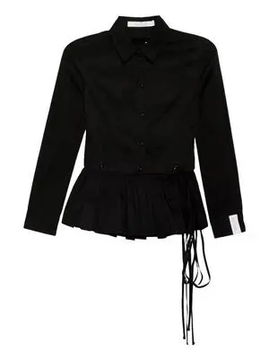 Rokh Peplum-hem Shirt - Black