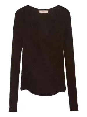 TWINSET V-neck Ribbed Sweater - Brown