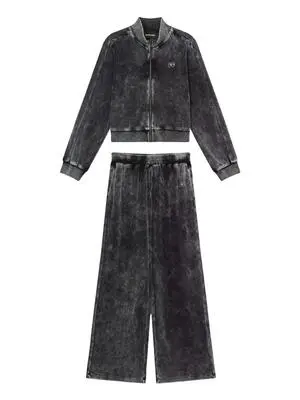 MINI CREAM Acid-washed Effect Tracksuit - Black