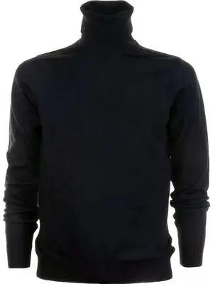 Alpha Studio Turtleneck Merino Wool Sweater - Black