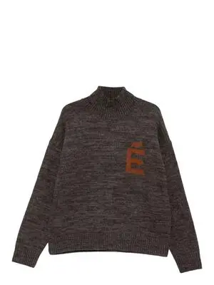 ÉTUDES STUDIO Funnel-neck Logo Sweater - Brown