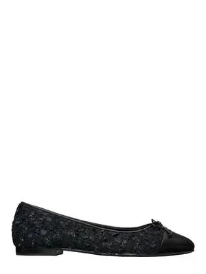 Tory Burch Tweed Cap-toe Ballet Flats - Blue