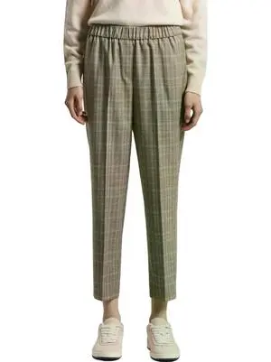 Peserico Check-pattern Trousers - Brown