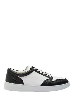 JUDE LLOW Calf-leather Panelled Low-top Sneakers - White