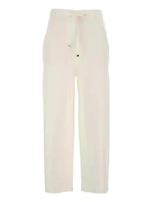 Elisabetta Franchi Drawstring Trousers - Neutrals