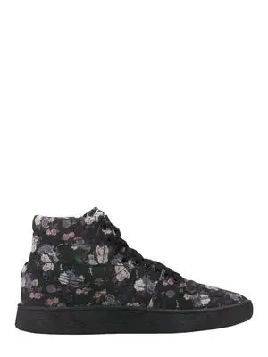 PUMA Floral Print High-top Sneakers - Black