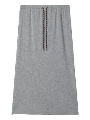 TOUT A COUP Drawstring Midi Skirt - Grey