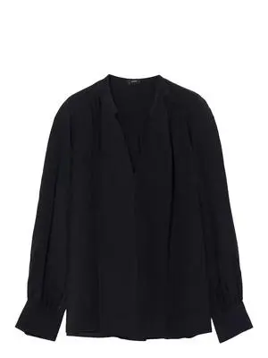 JOSEPH V-neck Balloon-sleeve Blouse - Black
