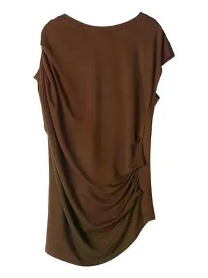 Stylein Canalita Draped Cap-sleeve Top - Brown