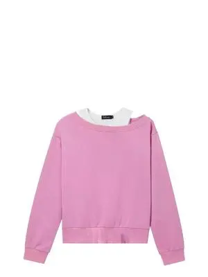 TOUT A COUP One-shoulder Sweatshirt - Pink