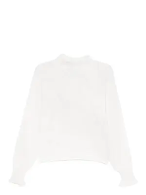 TWINSET Mock-neck Sweater With Ruffle Cuffs - White