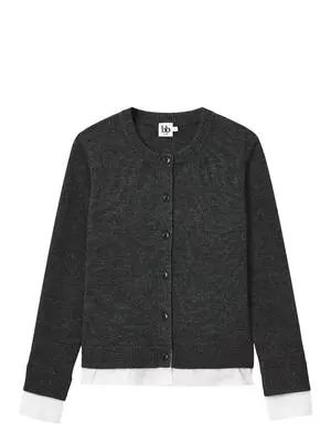 B+AB Layered Buttoned Cardigan - Grey