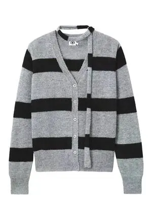 B+AB Striped Cardigan - Grey