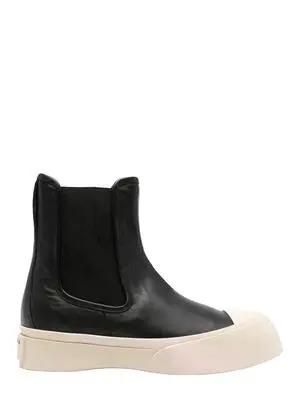 Marni Elastic-panel Leather Boots - Black