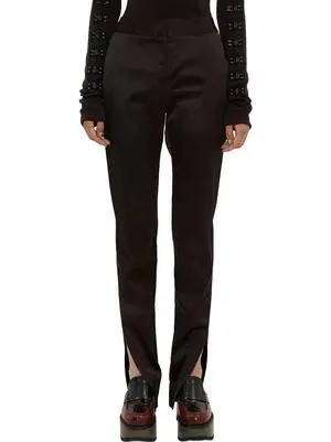 OLIVIER THEYSKENS Split-hem Satin Trousers - Black
