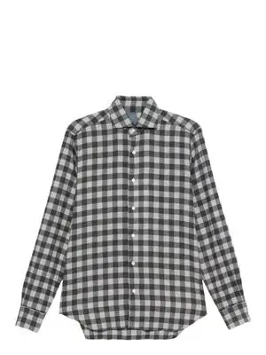 BARBA NAPOLI Check-pattern Shirt - Black