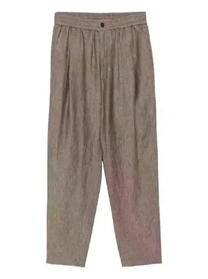 Giorgio Armani Pleated Elasticated-waist Trousers - Brown