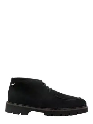 GIUSEPPE ZANOTTI Lace-up Suede Desert Boots - Black