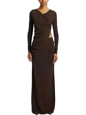 Christopher Esber Cut-out Draped Maxi Dress - Brown