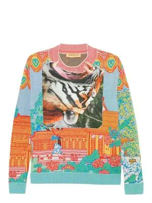 PENULTIMATE Graphic-print Jumper - Blue