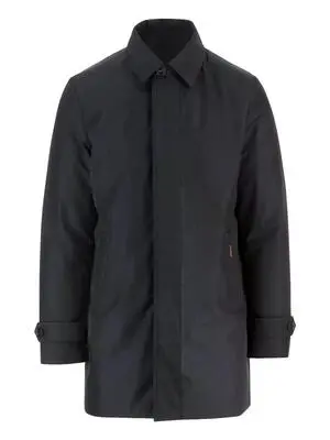 MOORER Single-breasted Short Coat - Blue