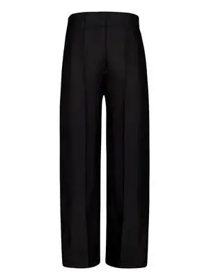 PAULA Pleated Silk Twill Trousers - Black