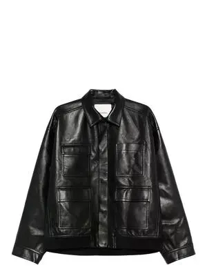 Nanushka Flap-pocket Leather Jacket - Black