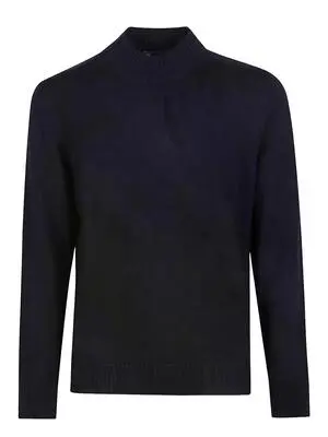 DRUMOHR Merino Wool Mock-neck Sweater - Blue