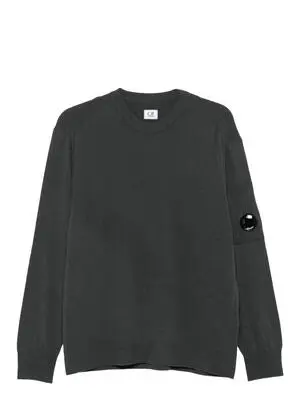 C.P. COMPANY Lens-detail Crew-neck Sweater - Grey