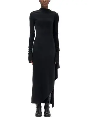 ANN DEMEULEMEESTER Wool High-neck Dress - Black