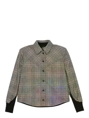 Pinko Checked Panelled Shirt - Grey