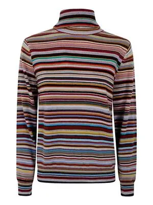 Paul Smith Signature Stripe Turtleneck Sweater - Blue