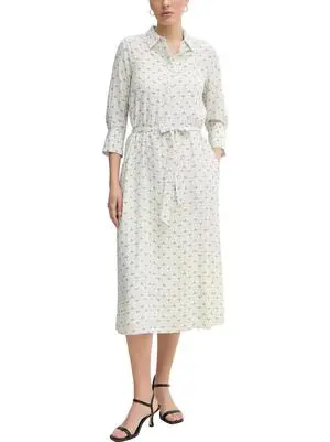 JOOP! Floral-print Belted Shirt Dress - White