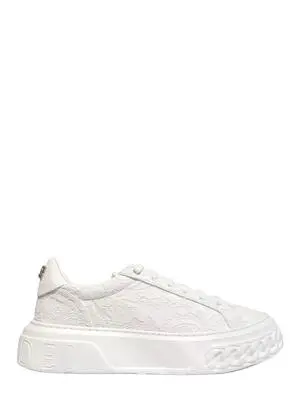 Casadei Off Road Lace-effect Chain-trimmed Sneakers - White