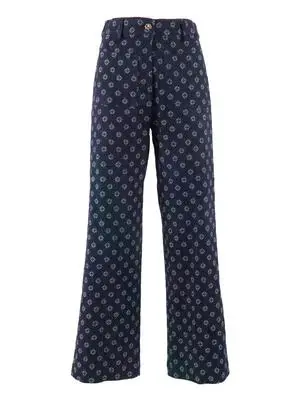 SHIRTAPORTER Floral-Print High-Waisted Jeans
