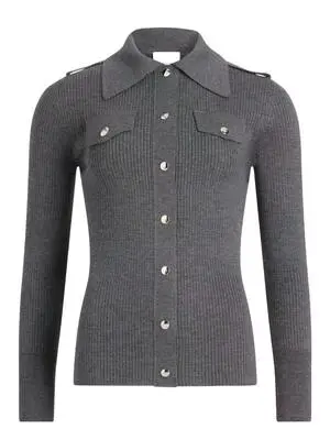 PATOU Ribbed Collared Cardigan