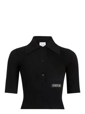 Patou Logo-patch Polo Top - Black