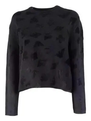 Emporio Armani Textured Pattern Sweater - Black
