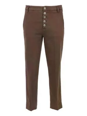 DONDUP Button-front Straight Trousers - Brown