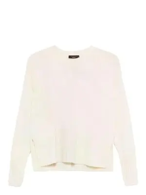 Incentive! Cashmere Ribbed Cashmere Sweater - White