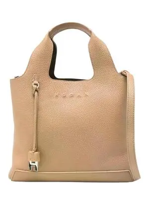 Hogan Pebbled Leather Tote Bag - Neutrals