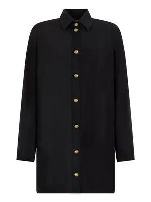 Roberto Cavalli Gold-button Shirt Dress - Black