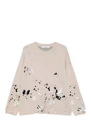 ÉTUDES STUDIO Paint-splatter Crew-neck Sweater - Neutrals