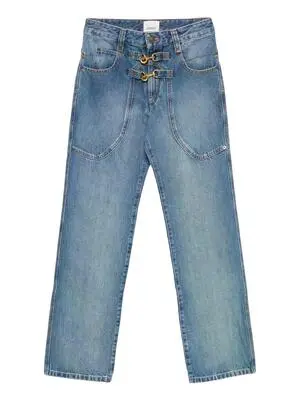 Isabel Marant Buckled Patch-pocket Jeans - Blue