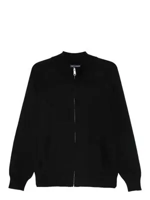 Comme Des Garçons Wool Zip-up Sweater - Black