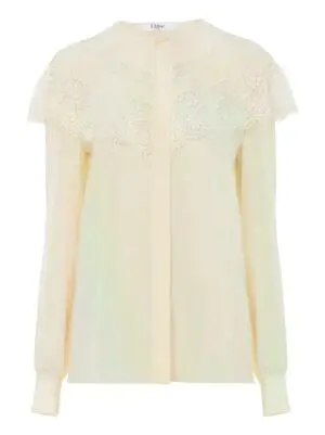 Chloé Lace-trimmed Blouse - White