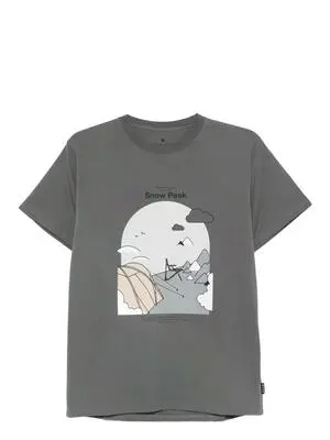 SNOW PEAK Graphic Print T-shirt - Grey