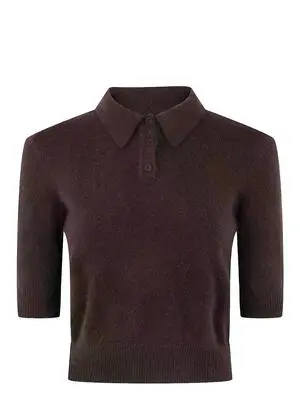 TWINSET Polo-neck Short-sleeve Top - Brown