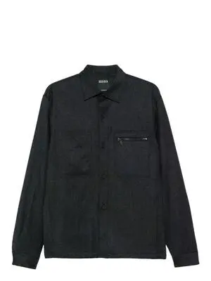 Zegna Buttoned Pocket Shirt - Grey